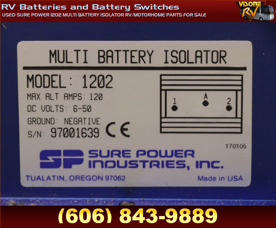 RV Accessories USED SURE POWER 1202 MULTI BATTERY ISOLATOR RV/MOTORHOME ...